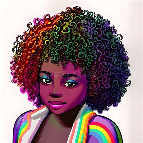 Beautiful Young Exotic Woman Curly Hair Stock Illustrations 129