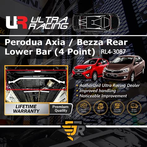 Ultra Racing Safety Bar Rear Lower Bar Perodua Axia Perodua Bezza 4 Points Car Suspension Parts