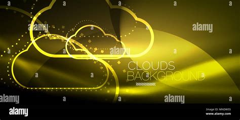 Vector Cloud Computing Storage Concept Vector Yellow Cloud Computing