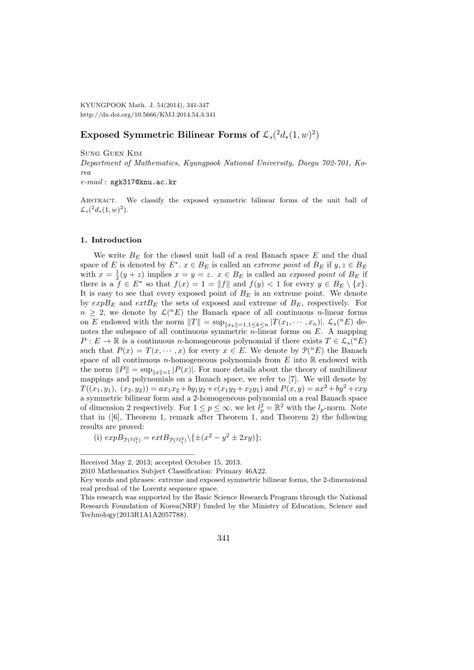 Pdf Exposed Symmetric Bilinear Forms Of Ls2d1 W2