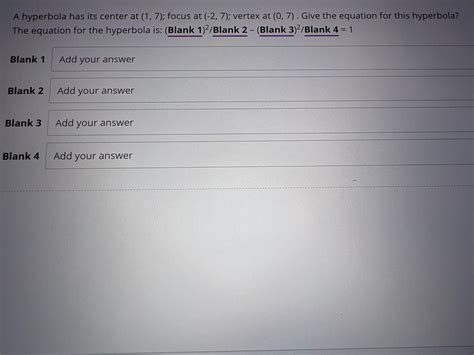 Answered A Hyperbola Has Its Center At 1 7 Bartleby