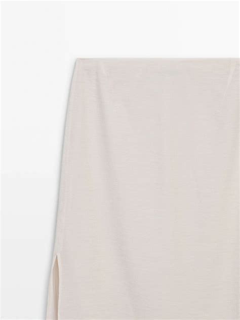 Falda Fluida Aberturas Laterales · Crudo · Vestir Faldas Massimo Dutti
