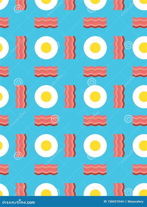 Huevos Fritos Y Tocino Sin Fisuras Fondo Vectorial Ilustración Del
