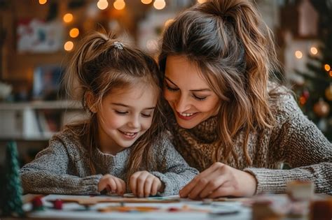 Photograph A Mother And Daughter Sharing A Special Moment While Doing