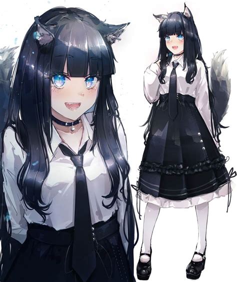 小黑猫插画师ふーにょん的女孩插画图片 Bobopic