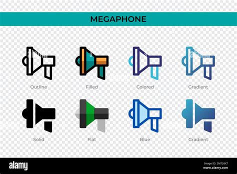 Megaphone Icon In Different Style Megaphone Vector Icons Designed In