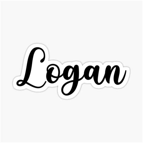 Logan Name Handwritten Calligraphy Sticker For Sale By Yelenastore