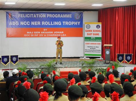 Felicitation Programme Adg Ncc Rolling Trophy Sainik School East Siang