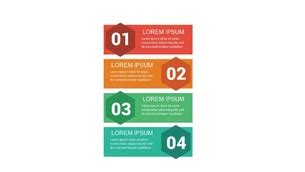 Set Of Four Colorful Numbered Labels PowerPoint Template Free