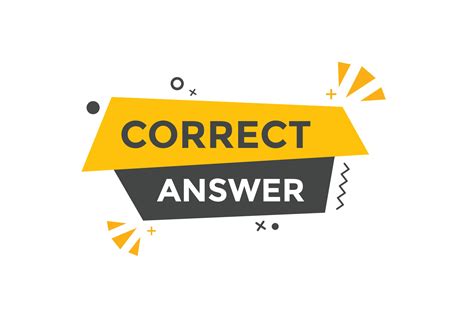 Correct Answer Text Button Correct Answer Speech Bubble Correct Answer Banner Label Template