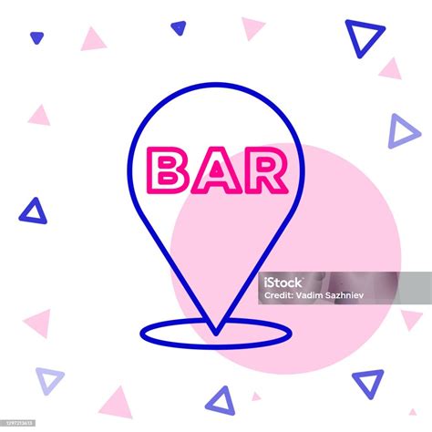 흰색 배경에 격리 된 줄 알코올 또는 맥주 바 위치 아이콘 음주 술집 클럽 바의 상징 다채로운 개요 개념 벡터 0명에 대한 스톡 벡터 아트 및 기타 이미지 Istock