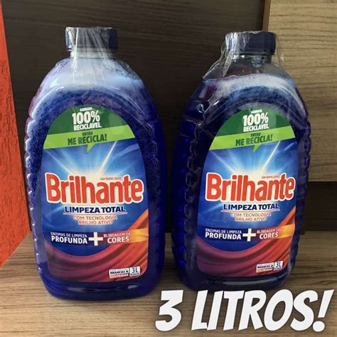 Brilhante Limpeza Total Lava Roupas Líquido 3l ~ João Da Promoção
