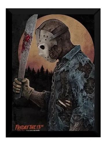 Quadro Jason Voorhees Sexta Feira 13 Terror Arte Moldurada