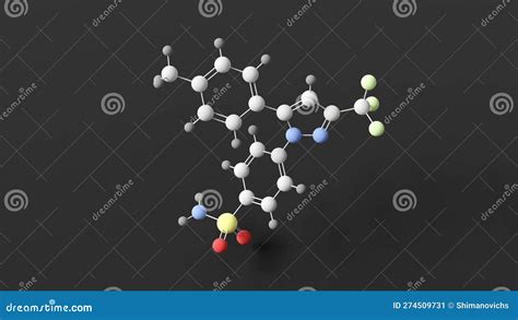 Celecoxib Molecule Molecular Structure Cox 2 Inhibitors Ball And
