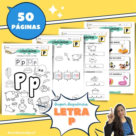 Sequência Letra P Notebook Da Prof