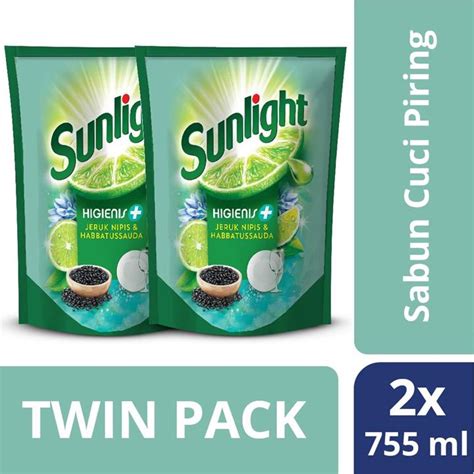 Jual Sunlight Pencuci Piring Refill Habbatussauda 2 X 755 ML Shopee