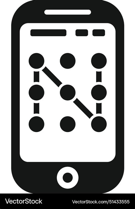Smartphone Security Icon With Pattern Lock Vector Image