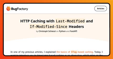 Caching With `last Modified` And `if Modified Since` Headers Bugfactory