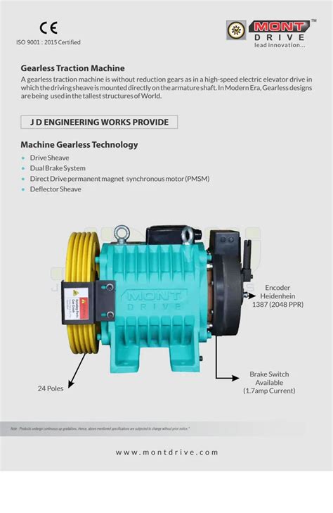 Machine Room Less Mrl Elevators At 65000 Gearless Motor In New