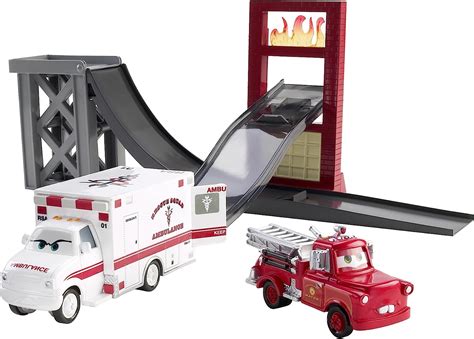 Disney Pixar Cars Toon Rescue Squad Mater Tall Tales Stunt Set