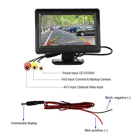 🚐จอ Lcd Tft ขนาด4 3นิ้ว จอสำหรับจอดรถถอยหลังจอดรถพร้อม Hd Ir กล้องถอย