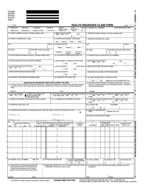 Fillable Cms 1500 Form Complete With Ease Airslate Signnow