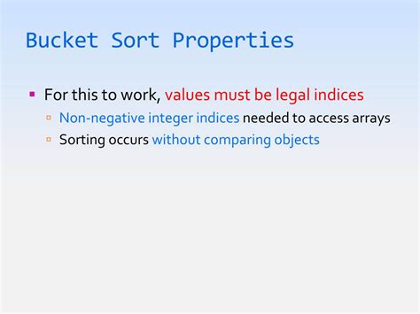 Ppt Lecture 26 Bucket Sort And Radix Sort Powerpoint Presentation Id