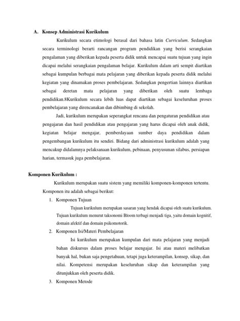 Administrasi Kurikulum Pdf Karier And Perkembangan Sains And Matematika