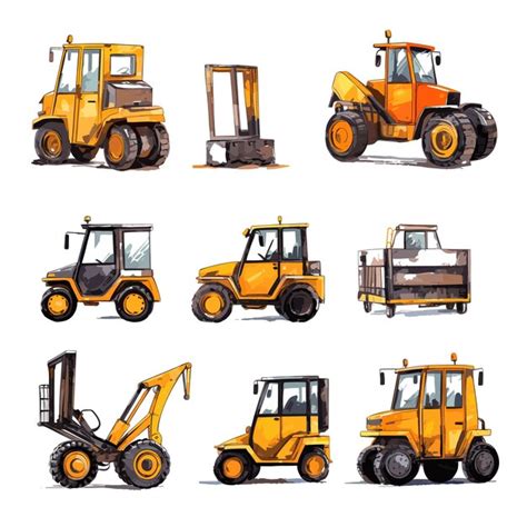 Premium Vector Simple Set Of Loader Machine Vector Silhouette
