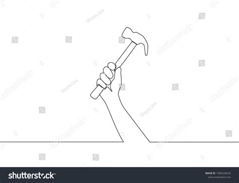 Single Continuous Line Drawing Man Holding Stock Vector Royalty Free