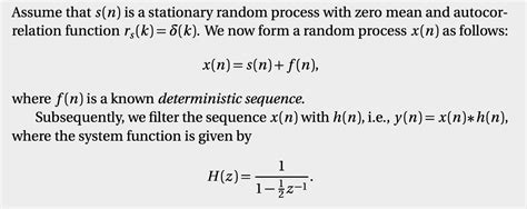 solved assume that s n is a stationary random process with