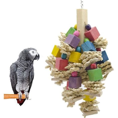 Jouet Pour Oiseau Perroquet Bois Naturel Oiseaux Grande Moyenne Taille Cdiscount