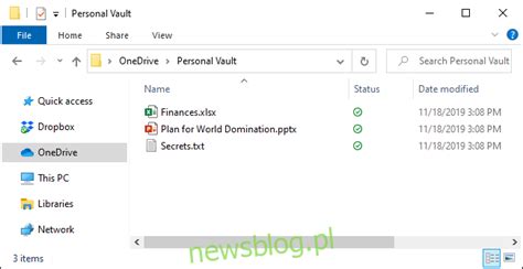 Jak używać Magazynu osobistego OneDrive do zabezpieczania plików