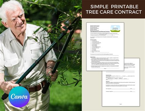 Tree Trimming Contract Template Tree Removal Service Agreement Canva Editable Tree Service