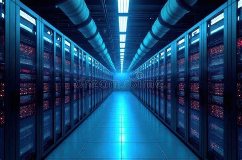 Modern Data Center Infrastructure And Tls Hosting Stock Illustration
