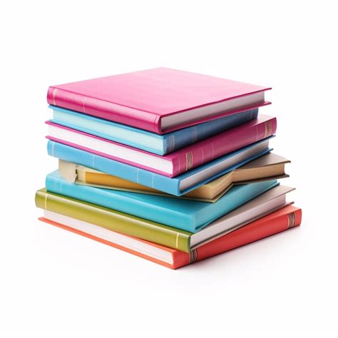 Premium Ai Image Stack Of Colorful Books Isolated On White Background