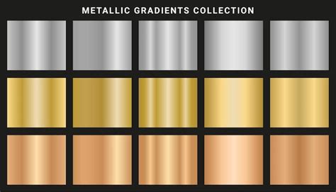 Premium Vector Silver Gold Bronze Or Metallic Color Gradient Ideas Set