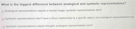 Solved What Is The Biggest Difference Between Analogical And Symbolic