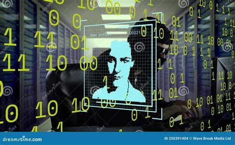 Animation Of Data Processing And People Icons Over Caucasian Male