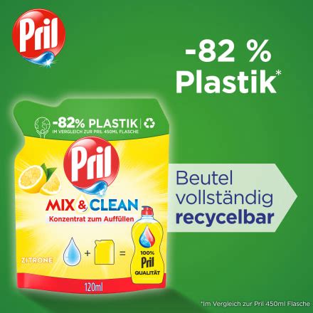 Pril Spülmittel Konzentrat Mix Clean Zitrone 160 ml dauerhaft