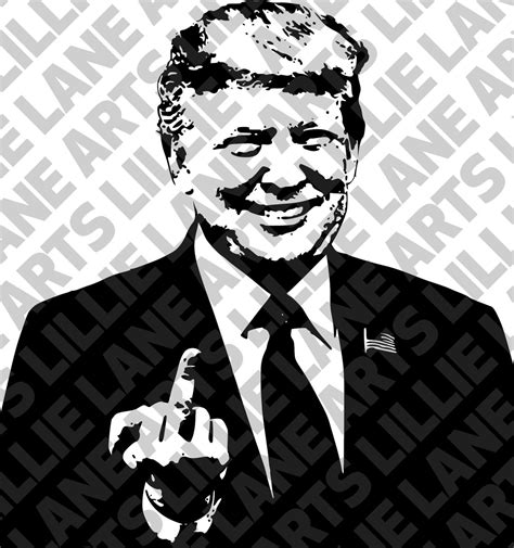 Donald Trump Giving The Middle Finger SVG File Clipart Vector For