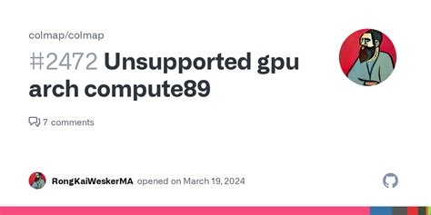 Unsupported Gpu Arch Compute89 · Issue 2472 · Colmapcolmap · Github