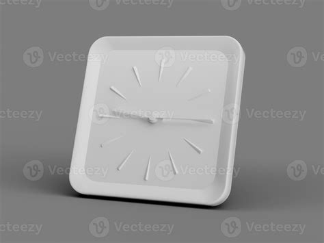 3d Simple White Square Wall Clock 9 15 Nine Fifteen Quarter Past 9