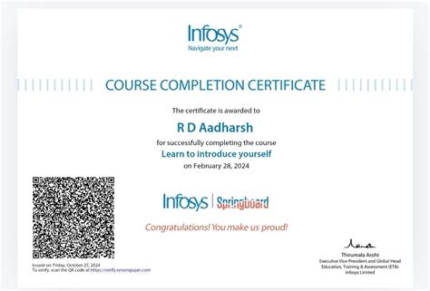 Aadharsh R D On Linkedin Completed The Learn To Introduce Yourself