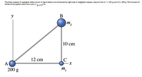 The Three Masses Of Negligible Radius Shown In Figure Below Are