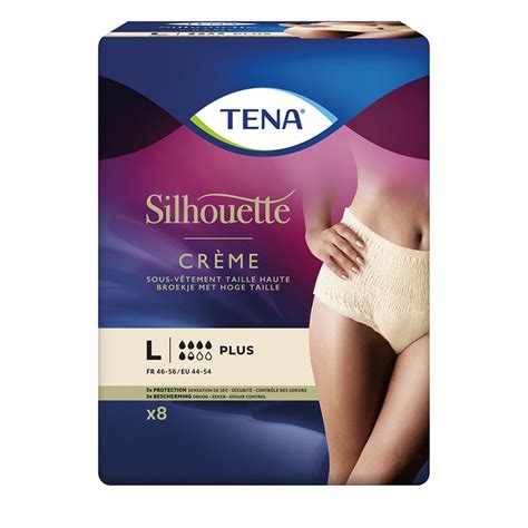 Tena Silhouette Sous Vêtement Taille Haute Plus Taille 46 56 8 Pièces