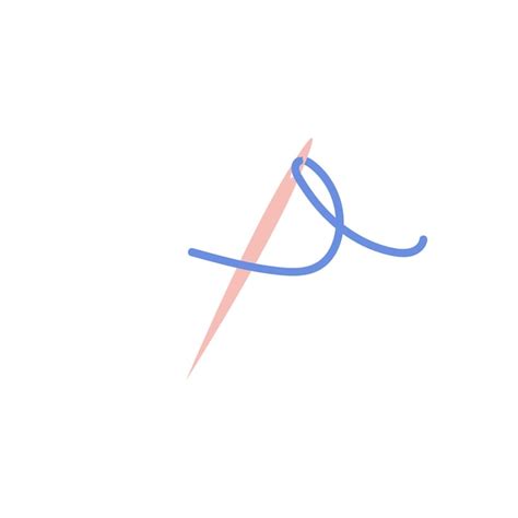 Agulha De Costura Com Símbolo De Silhueta De Linha Alfaiataria Vector