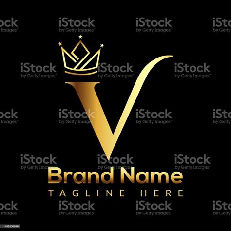 편지 V 템플릿에 크라운 로고입니다 V 문자에 크라운 로고 초기 크라운 기호 개념 템플릿 로고에 대한 스톡 벡터 아트 및 기타