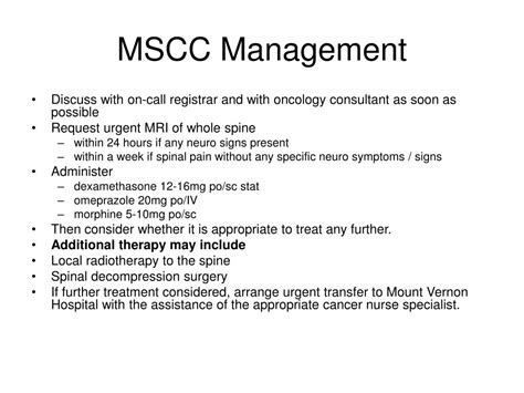 Ppt Metastatic Spinal Cord Compression Mscc Powerpoint Presentation Id 4368872