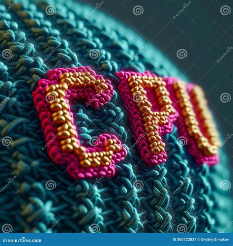 Logo Of Three Letters Cpu In Knitted Style Stock Image 305722837